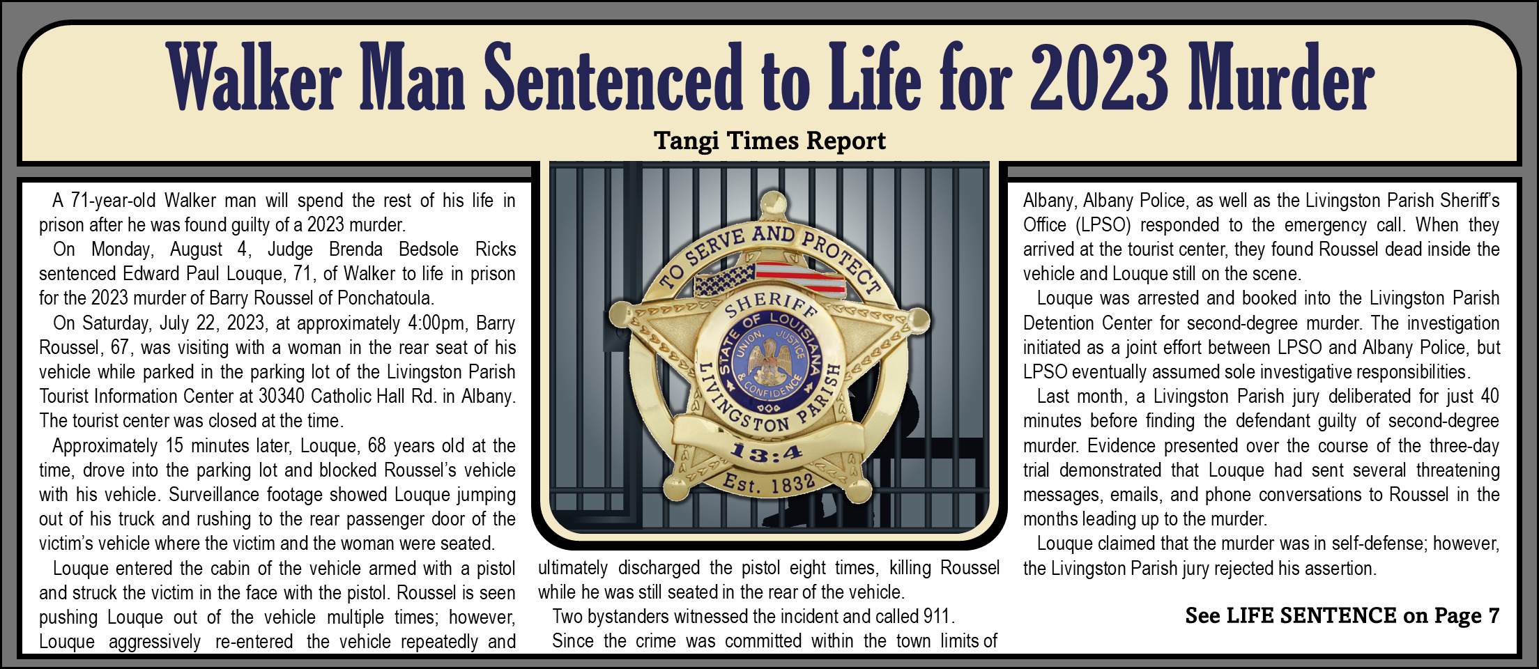 Walker Man Sentenced to Life for 2023 Murder | The Tangi Times